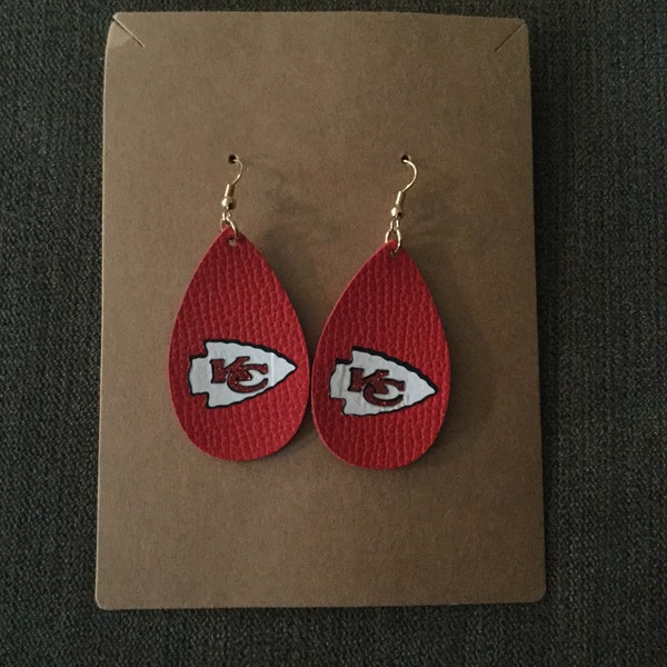 KC Football Earrings | Kansas City Football Leather Earrings ...