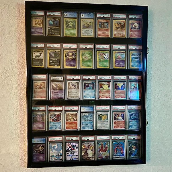 35 Graded Sport Cards / Collectible Trading Card Display Case Wall ...