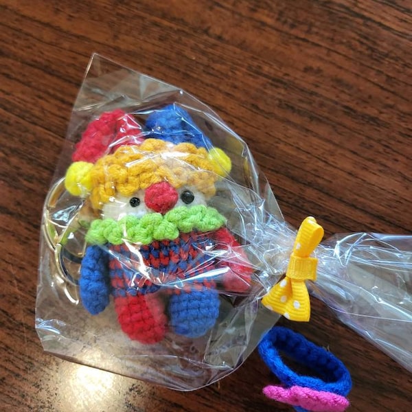 Crochet Clown Keychain, Cute Clown Keychain, Crochet Joker Key Ring ...