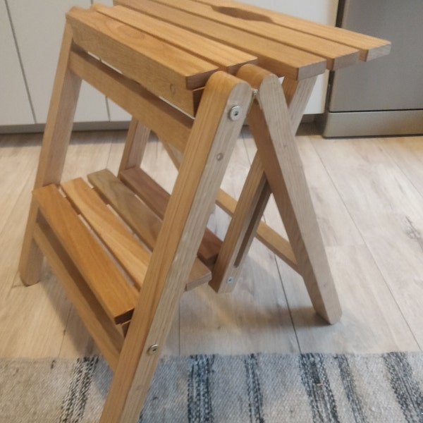 Step Stool - Ladder 2-step Folding Portable, Made of the Solid Wood ...