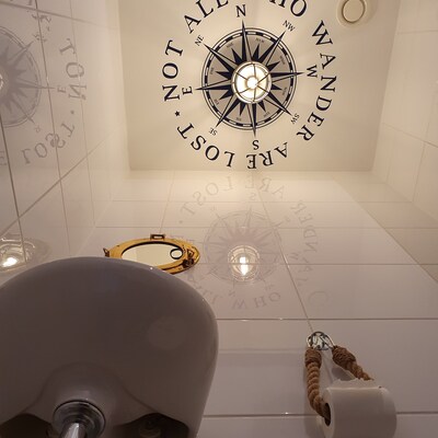 Ceiling Medallion Compass Rose Decal Nautical Beach Decor Not All Who ...