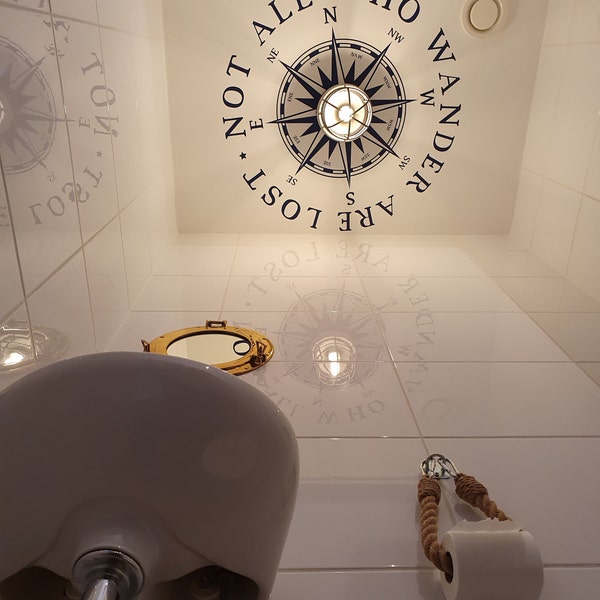 Ceiling Medallion Compass Rose Decal Nautical Beach Decor Not All Who ...