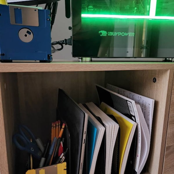 Floppy Disk Pastel Colors Pink Container Pencil Cup Planter Upcycled ...