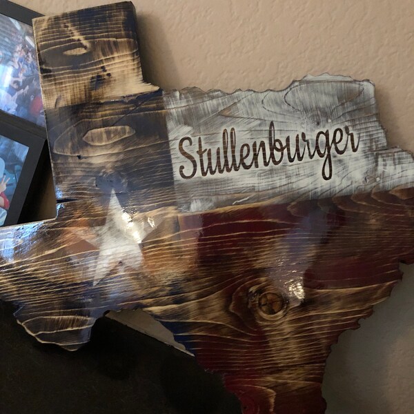 Personalized Texas Flag Wood Sign | Wood Wall Decor | Home Wall Decor ...