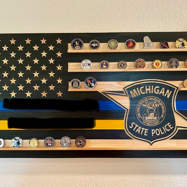 Michigan State Police Thin Blue Line Subdued American Flag - Etsy