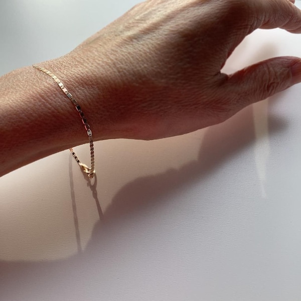 Solid 10K Tricolor Gold Chain, 10KT Tri-tone Gold Chain, Real Gold ...