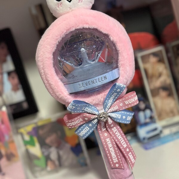 SEVENTEEN SVT Caratbong Ribbon Bow Keychain Pendant Light Stick Lanyard ...