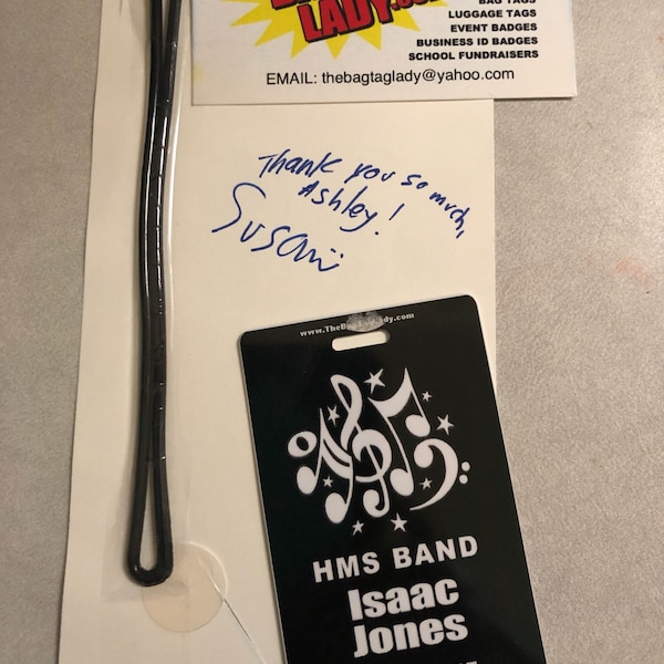 MUSIC Bag Tag • Musical Notes • Treble Clef • Bass Clef • Personalized ...