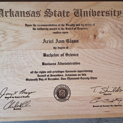 Laser Engraved Diploma Certificate 9x12in, Unique Diploma Display ...