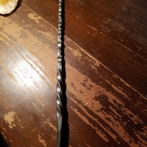 Wand of Iron Hand Forged Magic Wand With Twist Handle for - Etsy