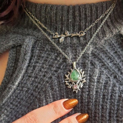 Crying Moon Necklace, Sad Mr Moon Sterling Silver Pendant. Celestial ...