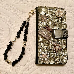 Obsidian Healing Crystals Phone Strap Gemstone Charm Beaded Phone Chain ...