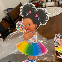 3 Rainbow Princess Centerpieces African American Birthday Table ...