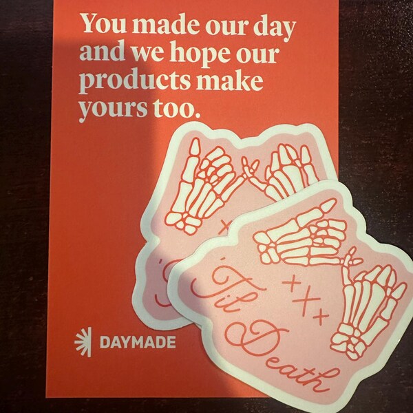 CUSTOM 'til Death Sticker, Wedding Favors, Takeaways for Gothic Themed ...