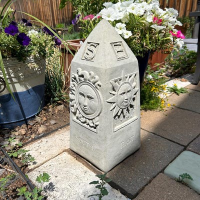 Sitting Fox Stone Statue Cement Realistic Fox Wild Animal Figurine ...