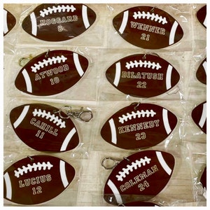 Football Key Chains / Bag Tags / Football Team Gifts - Etsy