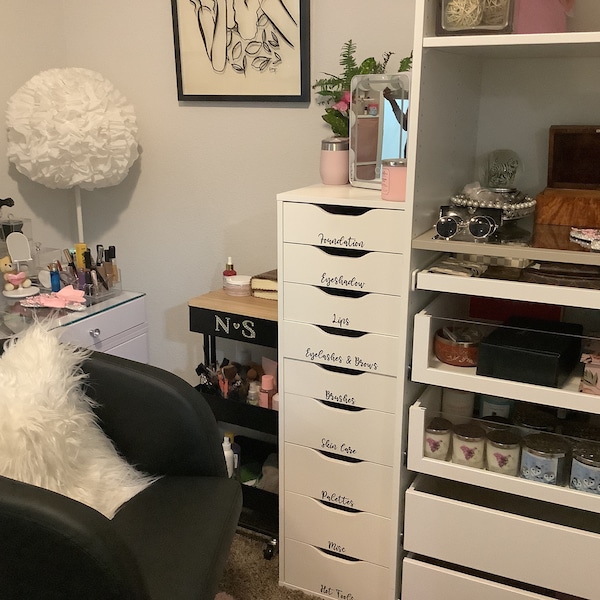 Makeup Organizer Label Decals | Makeup Labels for Storage and ...