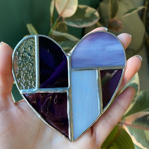 Stained Glass Small Rainbow Heart - Etsy