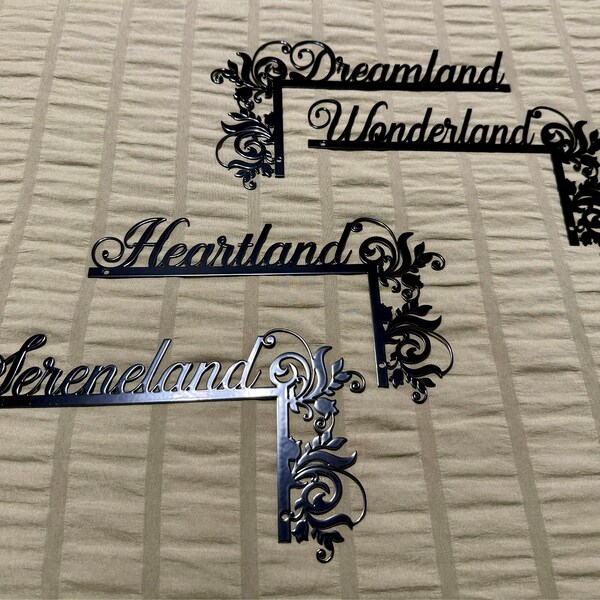 Custom Text Door Corner Sign Floral, Metal Door Corner Decor ...