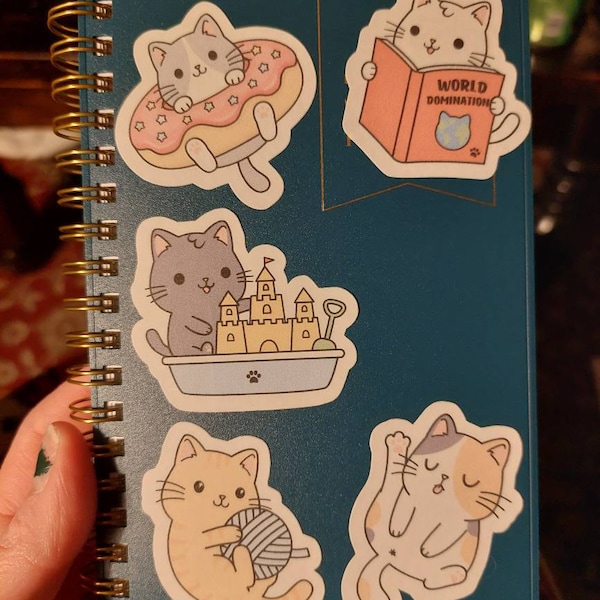 Cute Kawaii Cat Sticker Pack | Cute | Fun Stickers | Stickers | Gift ...