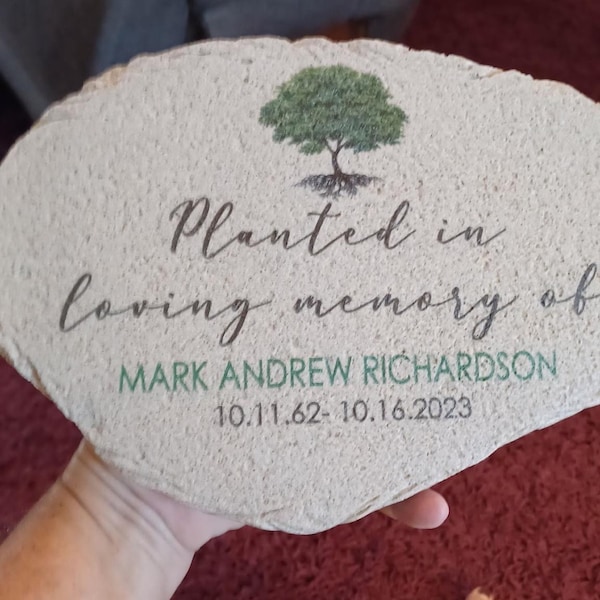 Personalized Planted in Loving Memory Flat Garden Stone, Memorial ...