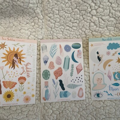 Crystal Sticker Sheet, Crystals, Gem Stickers, Cute Illustrated Sticker ...