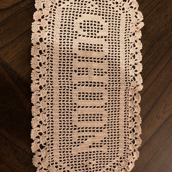 Custom Filet Crochet Name Doily - Etsy