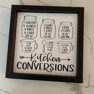 Kitchen Measurement Sign Kitchen Decor Farmhouse Decor Kitchen ...