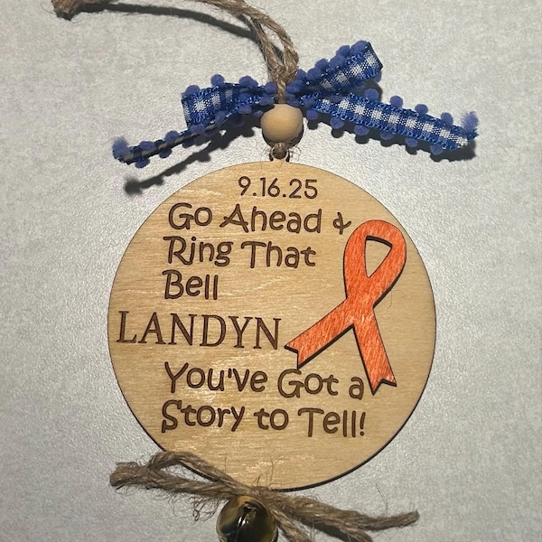 Cancer Ribbon Ring the Bell Chemo Ornament Personalized Engraved Custom ...