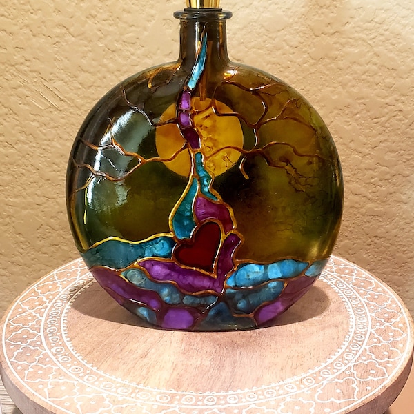 Tree of Life Glass Cremation Urn: Hand-painted Memorial Ash Keeper ...