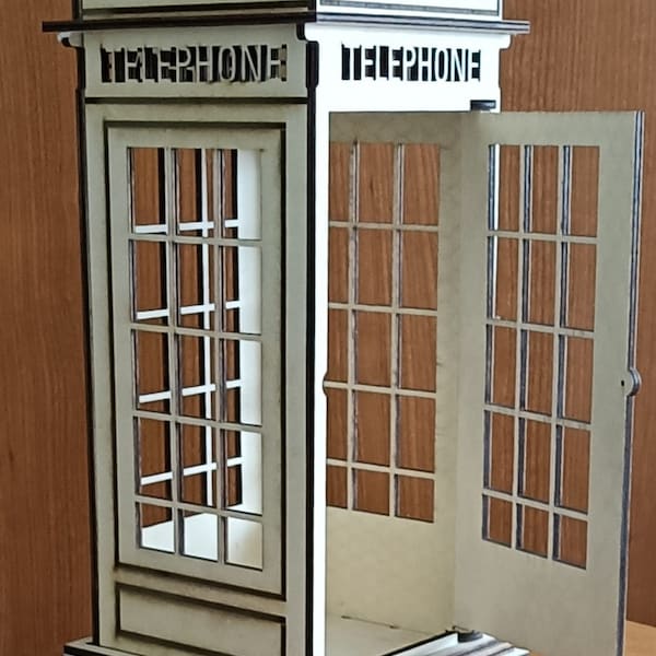 Classic British Phone Booth - Laser Cut Files, DIY Wooden Model Kit ...