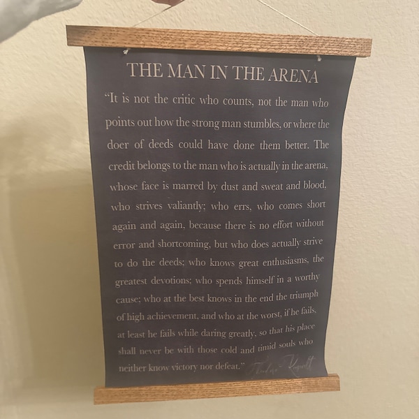 Man in the Arena Sign: Inspirational Canvas Hanging | 126 - Etsy