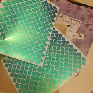 Holographic Vinyl Mermaid Scales Sheet, Opal Mermaid Stickers, Fish ...