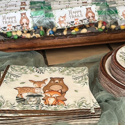Woodland Creatures Party Supplies, Paper Plates, Paper Cubs, Napkins ...