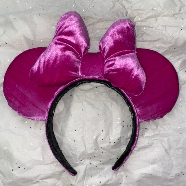 Raspberry Velvet Mouse Ears - Etsy