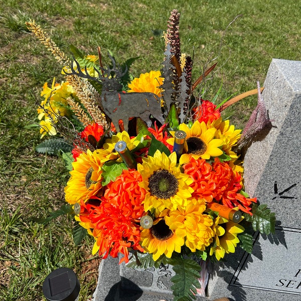 G. Deer Hunter’s Cemetery Memorial Vase Flower Arrangement - Etsy