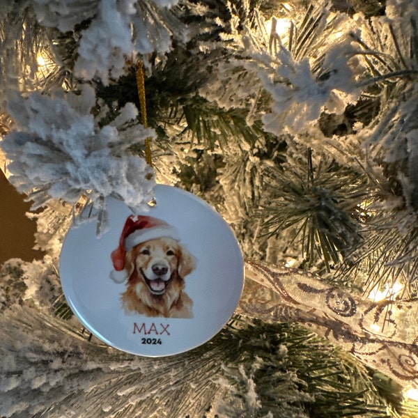 Handmade Personalized Golden Retriever Ornament, Custom Golden ...