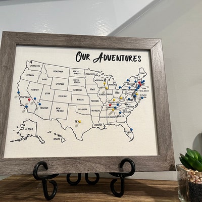 USA Map With Push Pins to Track Travels, Our Adventures Travel Map ...
