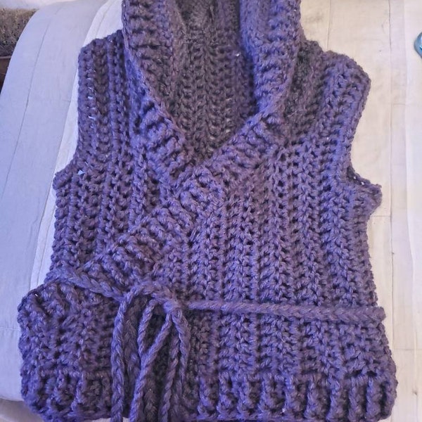 PATTERN Crochet Chunky Bulky Wrap Vest - Etsy