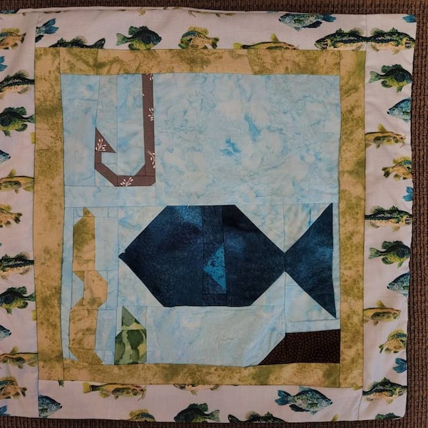 Fishing Pond - Lake Fish Quilt Block PDF Pattern - Includes ...
