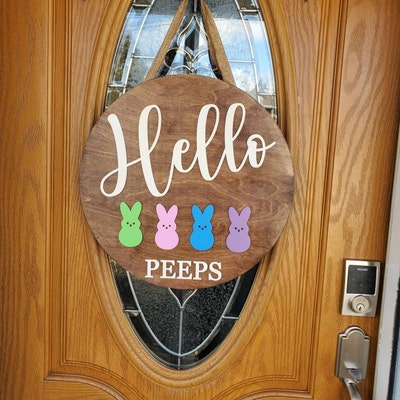 Hello Peeps, Peeps Door Round, Spring Door Round, Easter Door Round ...