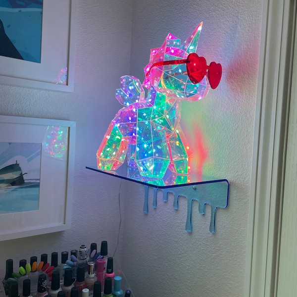 14" Groovy Neon Drip Shelf, Decorative Wall Shelf, - 14"l X 8"d X 6.25 ...