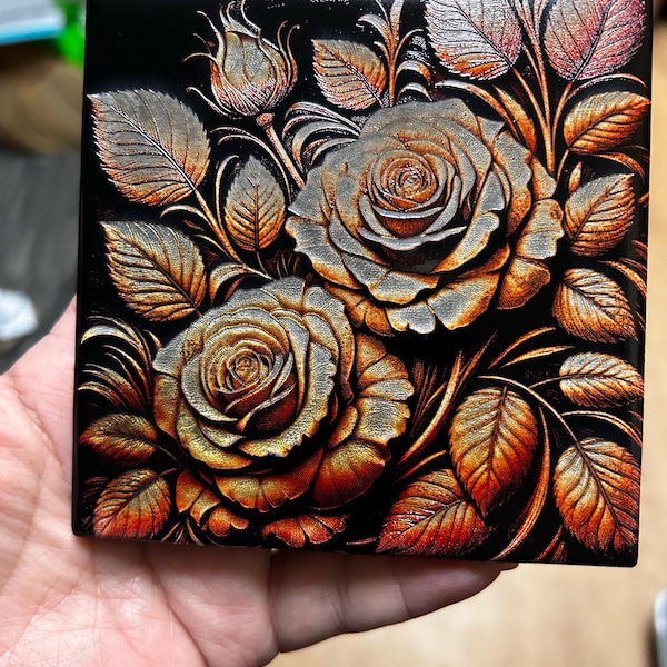 Roses Image Laser Cut Burn File | Vintage Floral Engraving Digital ...