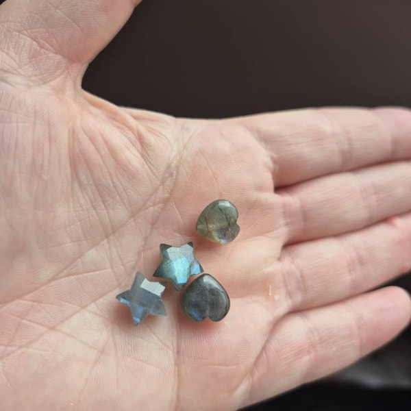 Flashy Labradorite Star Shape Gemstone, Faceted Hand Carved Star Beads ...