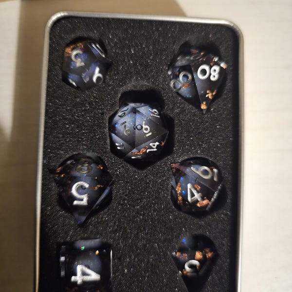 Handmade Ocean World Dice, Resin Polyhedral Dice Set for RPG Game ...