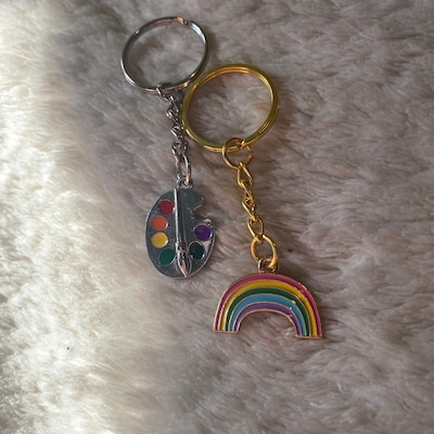 Artist Palette Keychain - Etsy