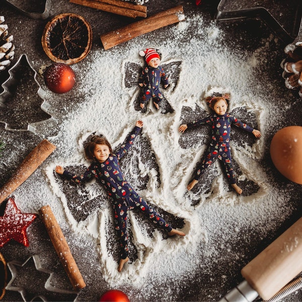 Christmas Baking Flour Angels Digital Backdrop (JPG,PNG, TIFF) - Etsy
