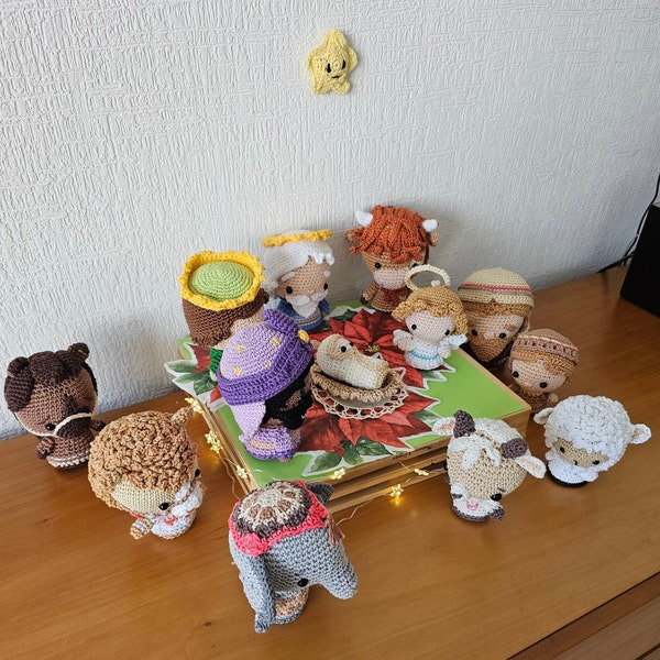 7-in-1 Nativity Crochet Pattern Set Stable Goatling Elephant DIY ...