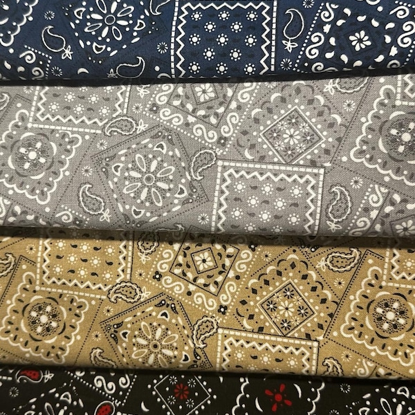 Bandana Fabric - 17 Colors to Choose From 100% Cotton - Quilters ...