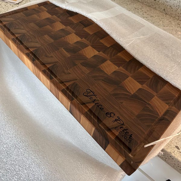 Personalised Maple End Grain Cutting Board, Custom Butcher Block ...